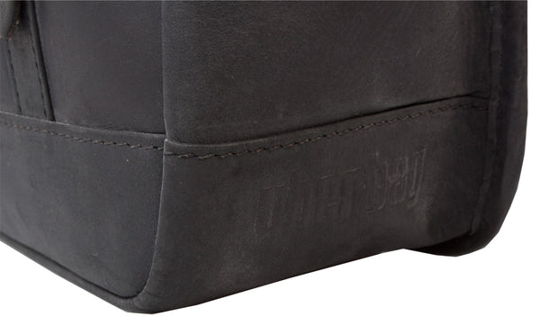 UBERBAG GOBI GRAPHITE GREY LEATHER MESSENGER BAG - MyLeatherBag.co.uk