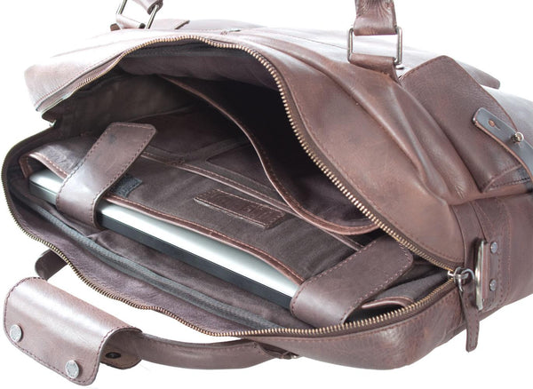 UBERBAG INSIGNIA BROWN LEATHER PORTFOLIO / MESSENGER BAG - MyLeatherBag ...