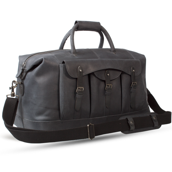 UBERBAG GOBI GRAPHITE GREY LEATHER HOLDALL BAG - MyLeatherBag.co.uk